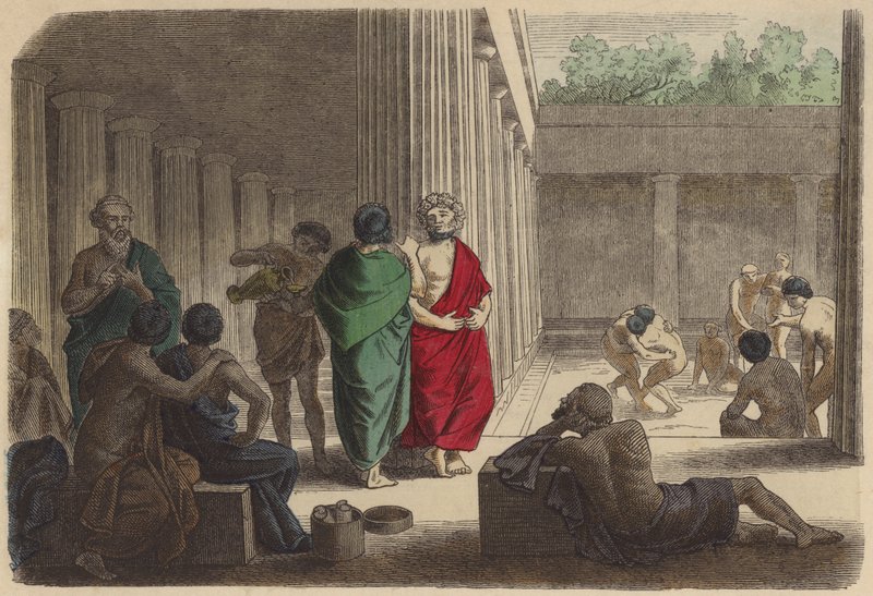 Scene in a Gymnasium in Ancient Greece by German School