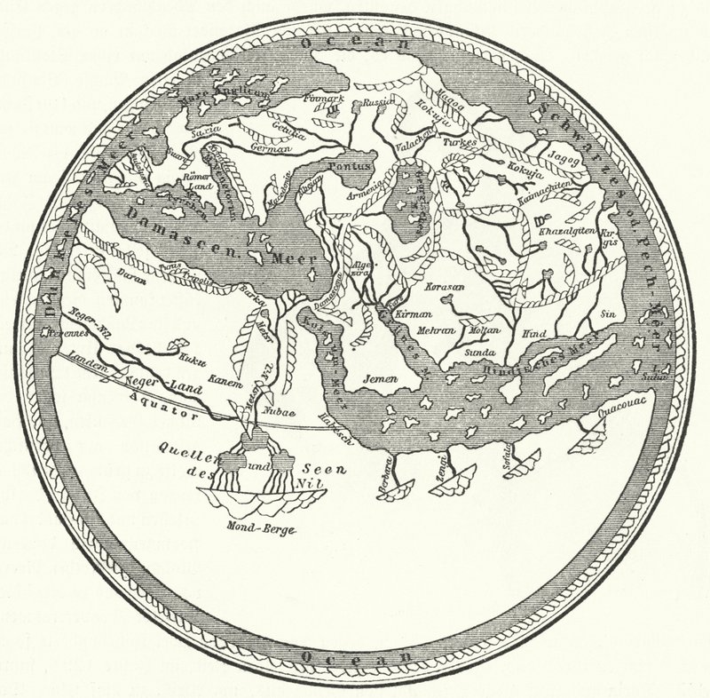 World map of the Arab geographer and cartographer Muhammad al-Idrisi