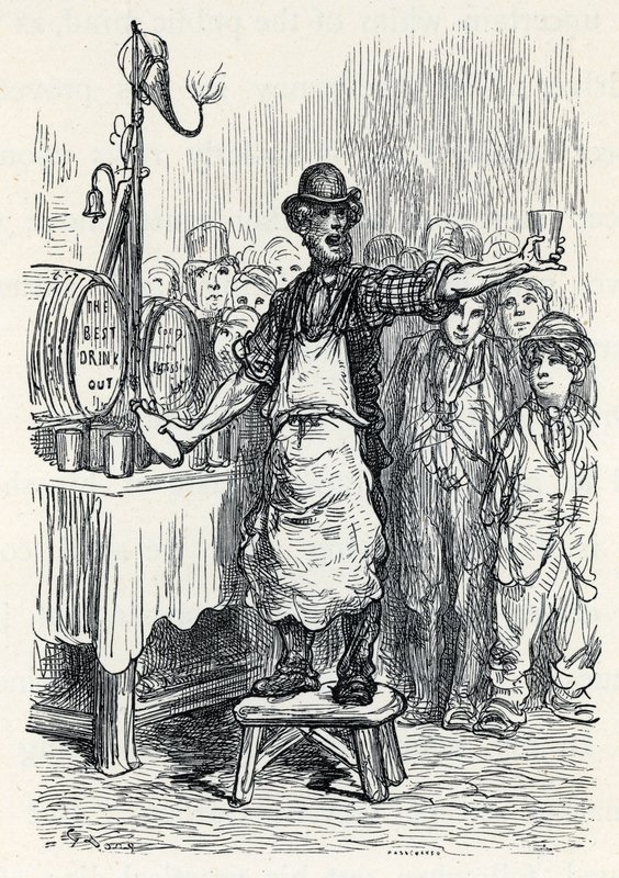 Ginger beer salesman in the 1870s by Gustave Dore