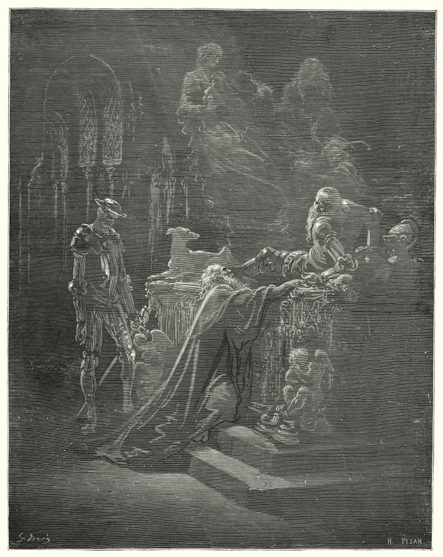 Gustave Dore's Don Quixote: 'The venerable Montesinos fell on his knees ...