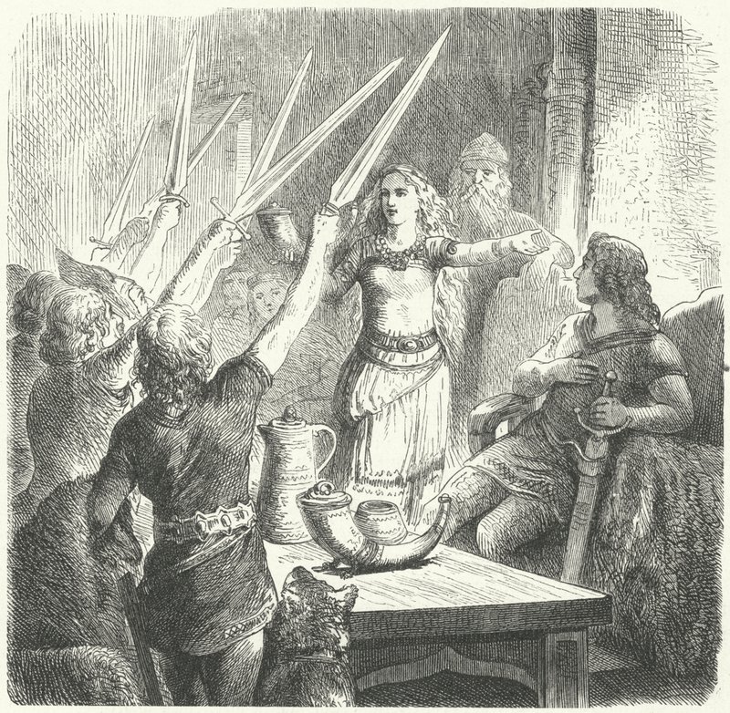 Balts drinking a toast to their king's children