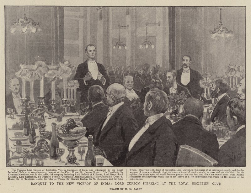 Banquet to the New Viceroy of India, Lord Curzon speaking at the Royal ...