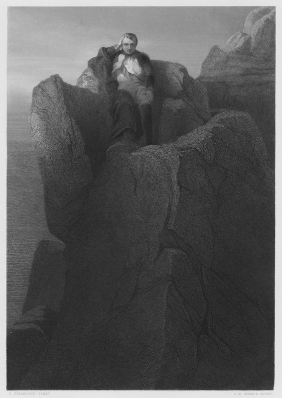 The Rock at St Helena, from the picture in the Royal Collection