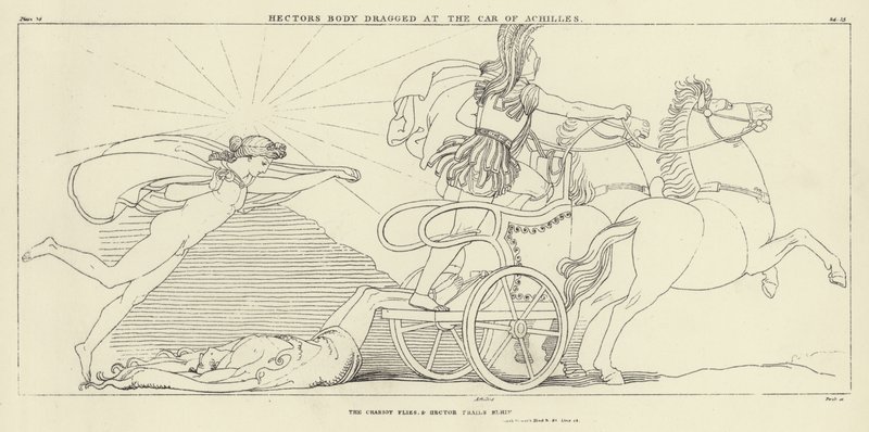 Hector's Body Dragged at the Car of Achilles by John Flaxman
