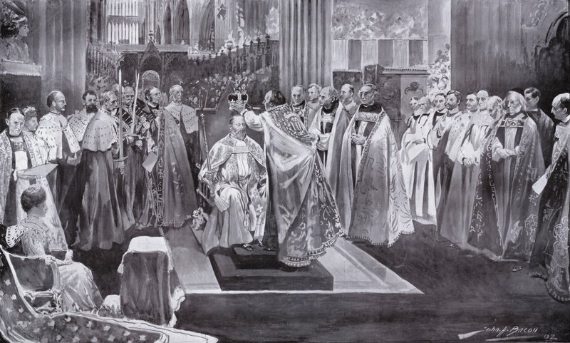 The Crowning of King Edward VII by the Archbishop of Canterbury ...