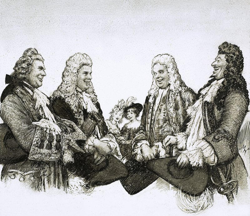 In the Time of Louis XIV of France, Gentlemen Wore Immense Wigs
