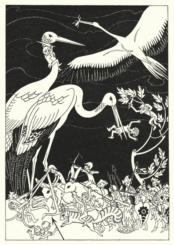 Some of the Pygmies cross-wise in their Beaks by Merlyn Mann