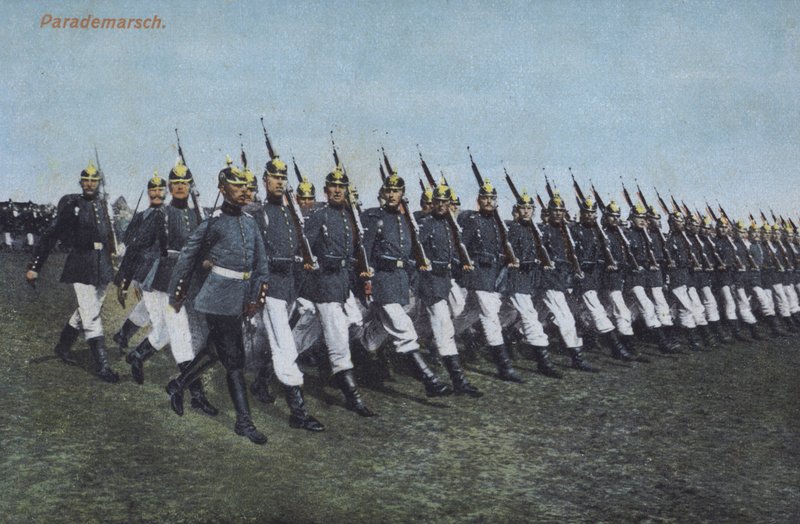 German Army Infantry Soldiers Marching on Parade