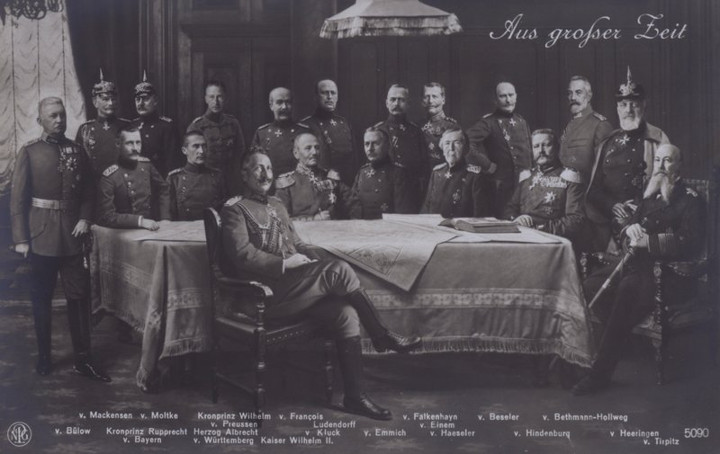 Kaiser Wilhelm II of Germany with Senior German Military Commanders