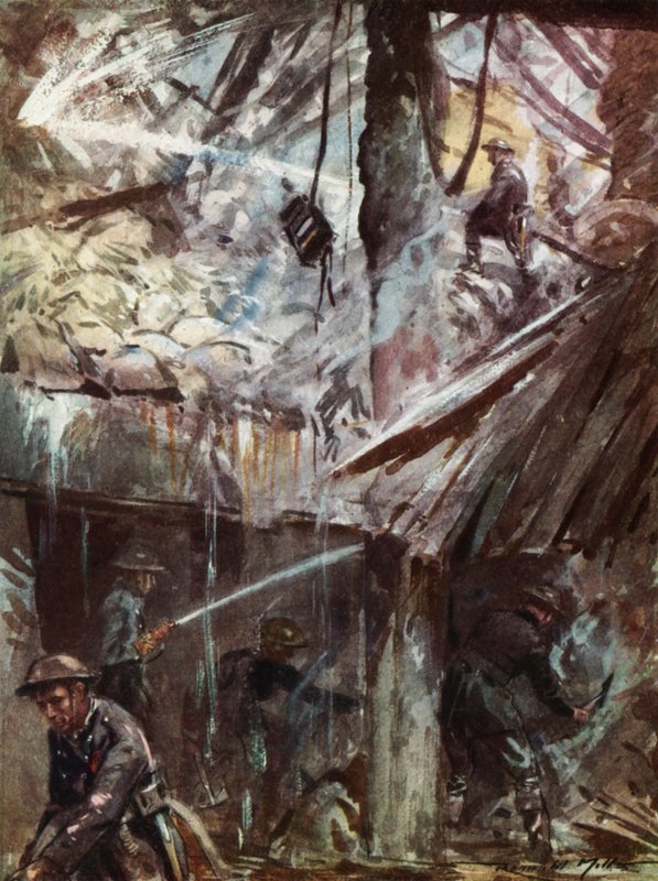 Firemen of the Wartime British National Fire Service After an Air Raid ...