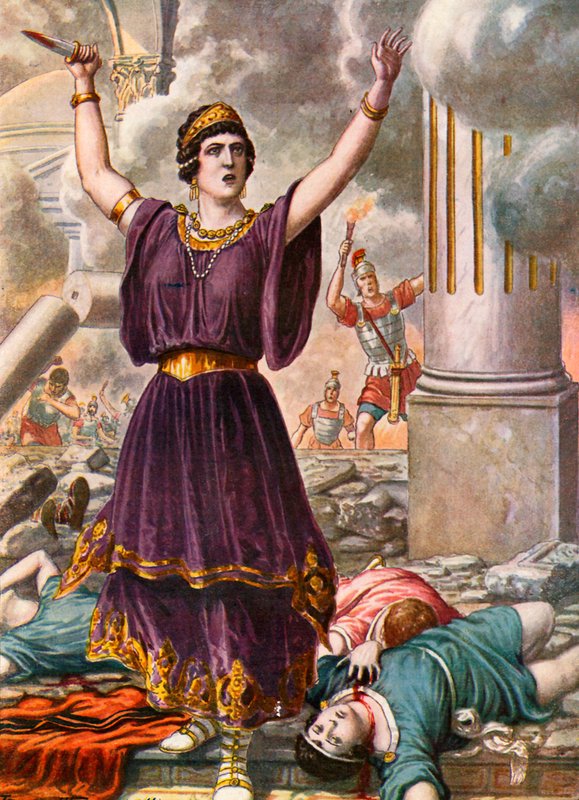 The Fall of Carthage with Hasdrubal's Wife having Sacrificed her Sons