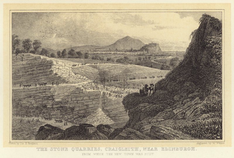 The Stone Quarries, Craigleith, near Edinburgh, from which the New Town ...