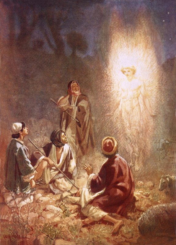 An Angel Announcing to the Shepherds of Bethlehem the Birth of Jesus