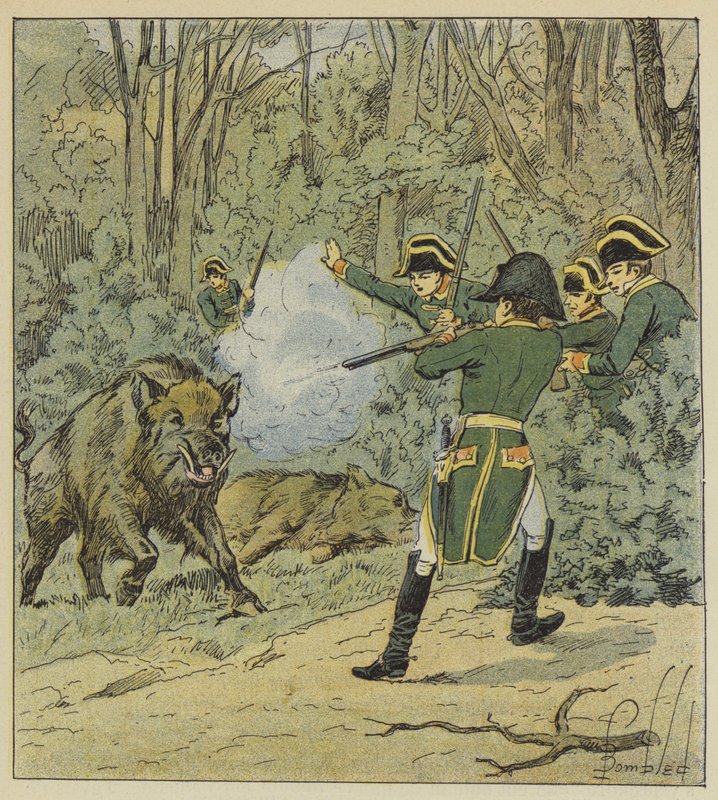 The Emperor hunts wild boar in the forest of Marly